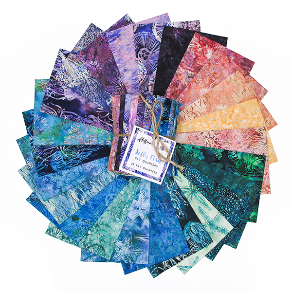 Hoffman California – McKenna Ryan Jelly Fish – Reef Fat Quarter Bundle – 24 Batik Fabrics ...