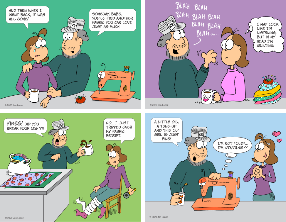 By The Yard – 12 Month Wall Calendar – 2021 – Comics for Quilters – Jen ...