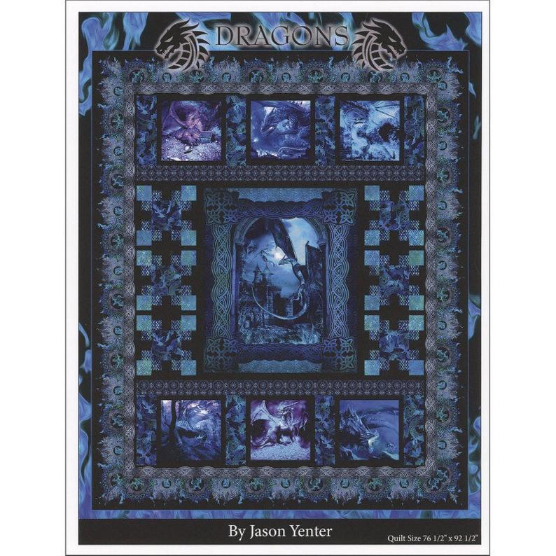 Dragons Quilt Pattern – In The Beginning Fabrics – Blue Red Digital ...