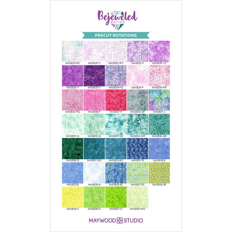 Maywood Studio – 10″ Fabric Squares – Bejeweled Batiks – Java ...