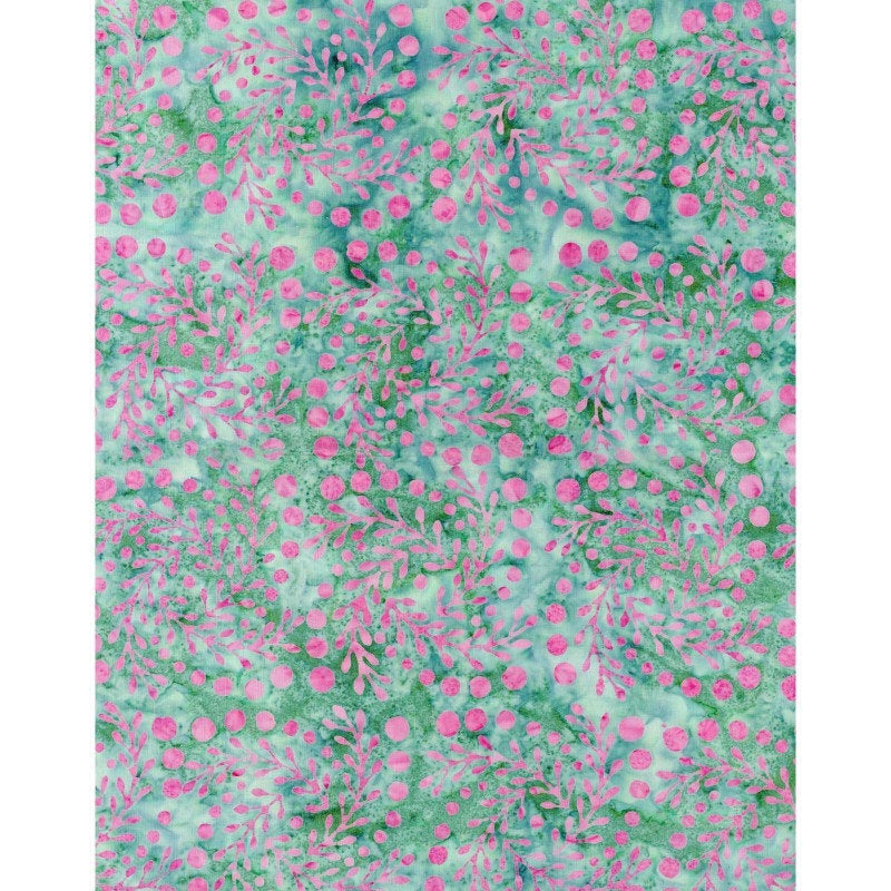 Maywood Studio – MASB32-QP – Deep Dark Teal Green Pink – Swirling Vines ...