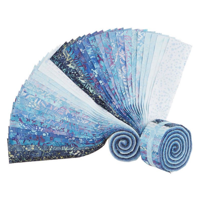 Maywood Studio – 2.5″ Strip Set – Java Batiks – Bright Ocean Blues ...