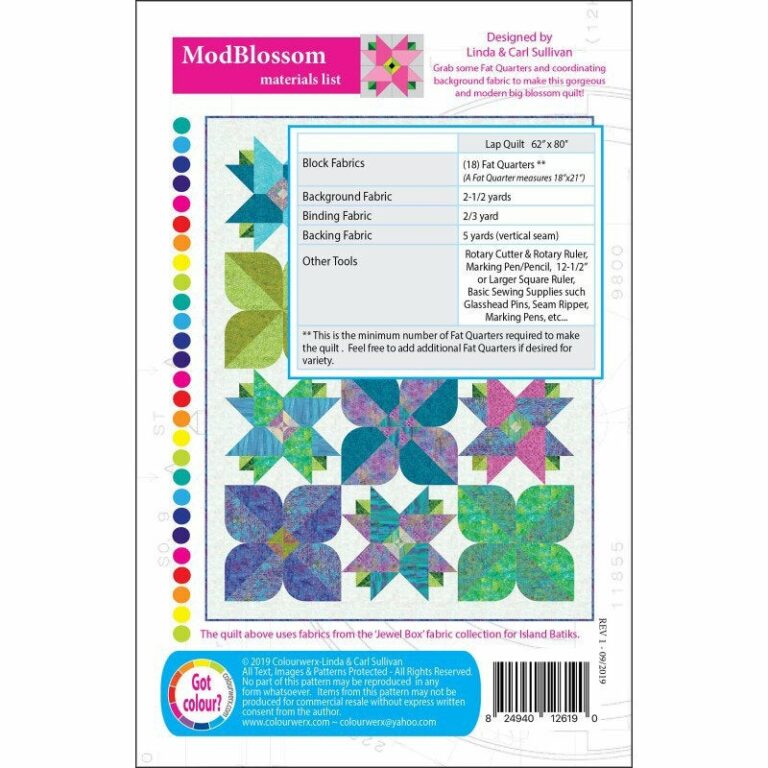Mod Blossom Quilt Pattern – Colourwerx – Colorful Contemporary Modern ...