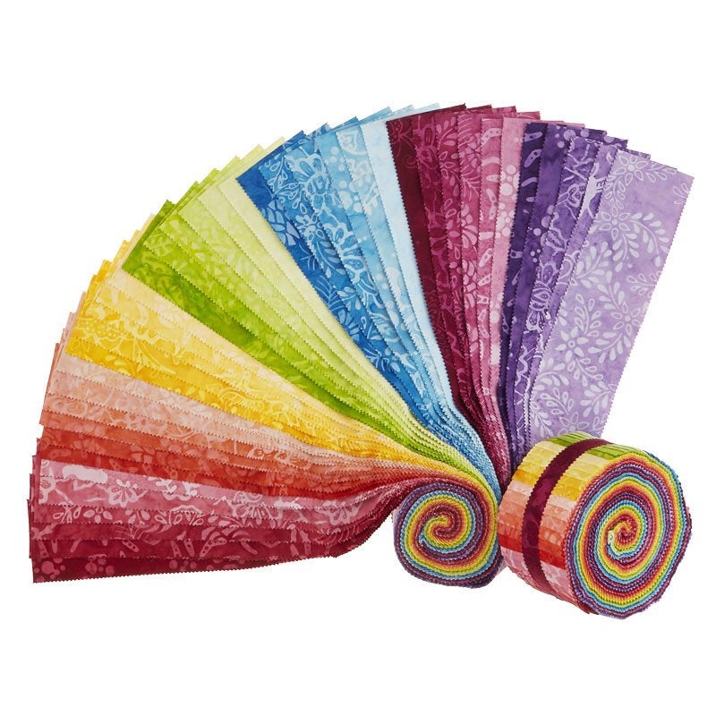 Maywood Studio – 2.5″ Strip Set – Java Batiks – Bright Rainbow – Jelly ...