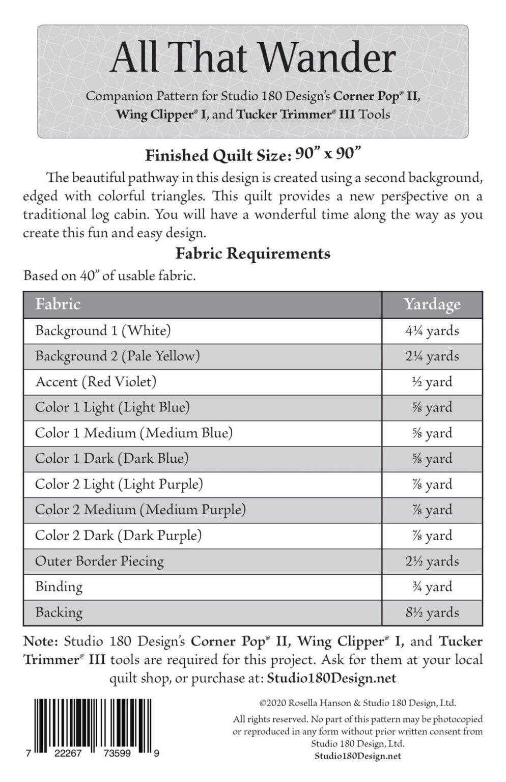 ALL THAT WANDER Quilt Pattern – Rosella Hanson – Studio 180 Design ...