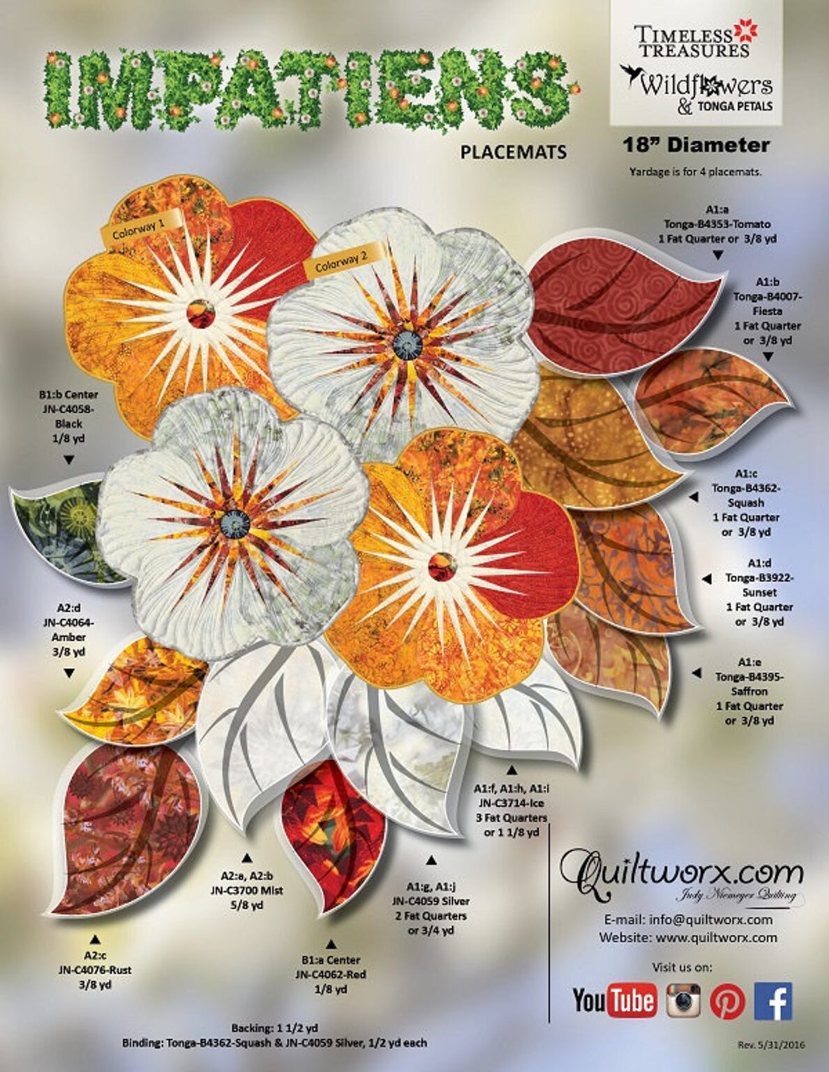 Impatiens – Foundation Paper Piecing Pattern – Quiltworx – Judy ...