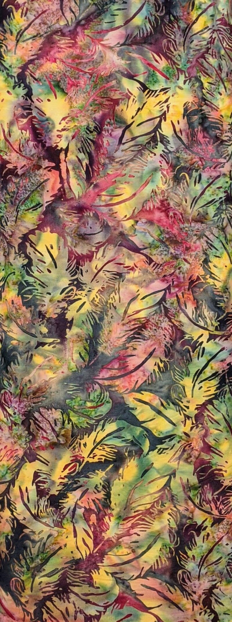 Island Batik – IB 121922900 – Beaujolais Tossed Feather – Sunset Blooms ...
