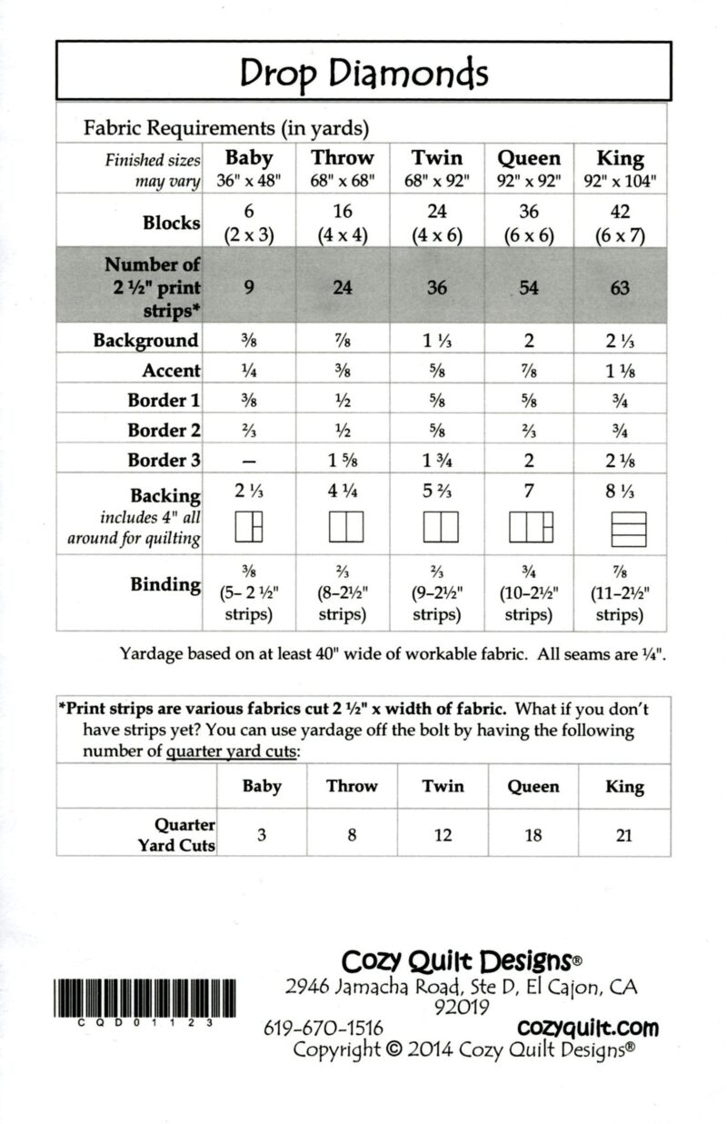 Drop Diamonds Quilt Pattern – Cozy Quilt Designs – Daniela Stout ...