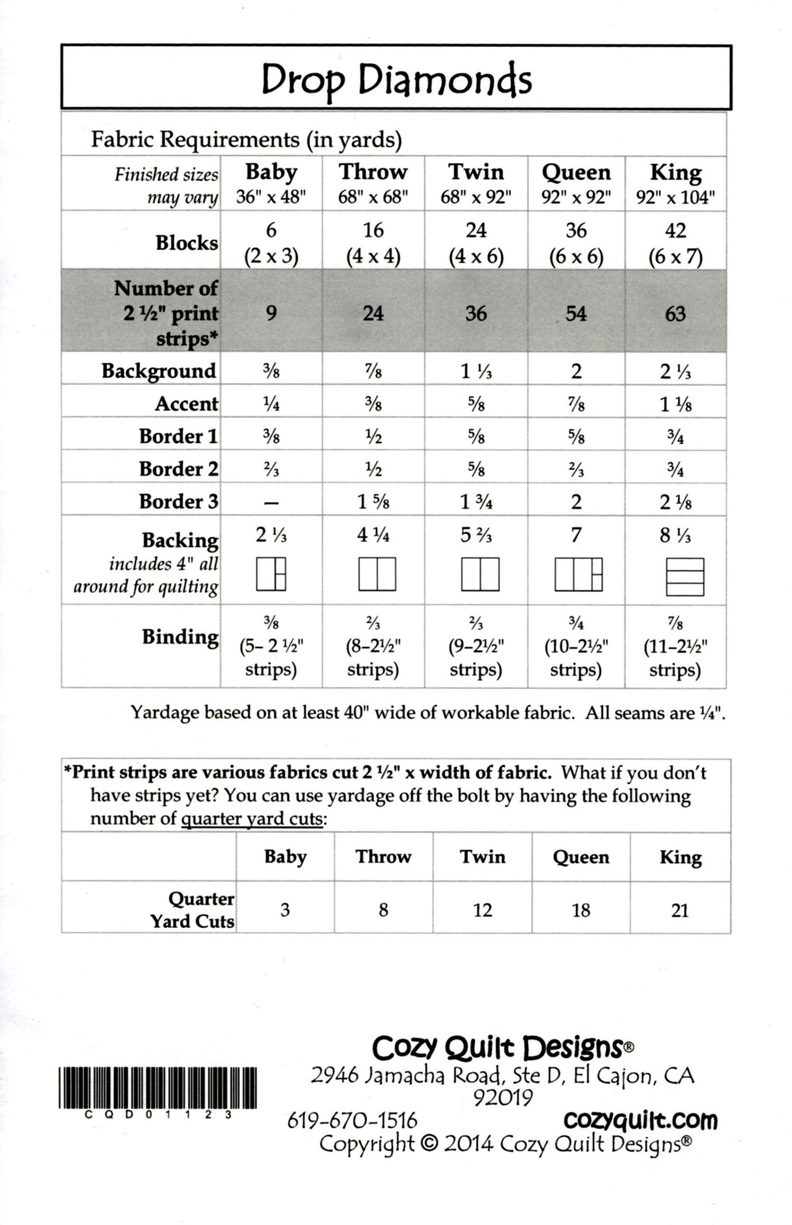 Drop Diamonds Quilt Pattern – Cozy Quilt Designs – Daniela Stout ...