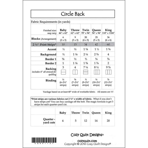 Circle Back Quilt Pattern – Cozy Quilt Designs – Daniela Stout – Strip ...