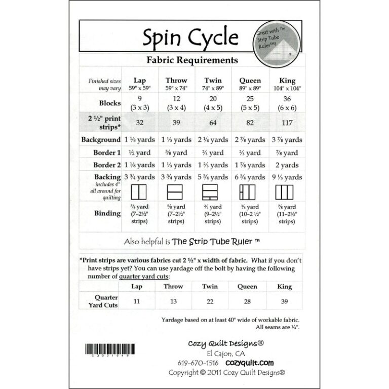 Spin Cycle Quilt Pattern – Cozy Quilt Designs – Georgette Dell’Orco – Strip Club – CREEKSIDE QUILTS