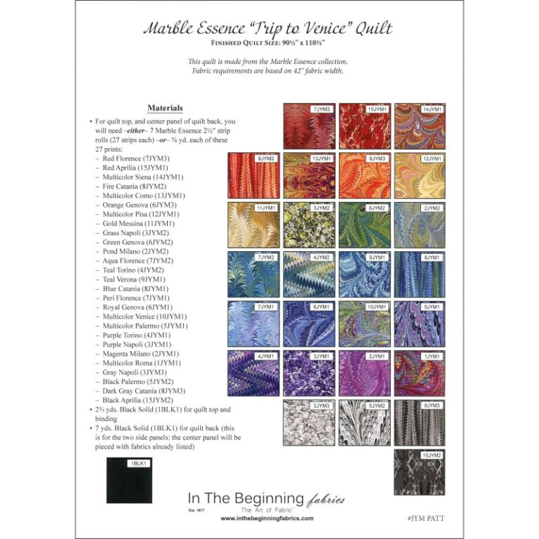 Marble Essence – “Trip To Venice” – Quilt Pattern – Jason Yenter – In ...