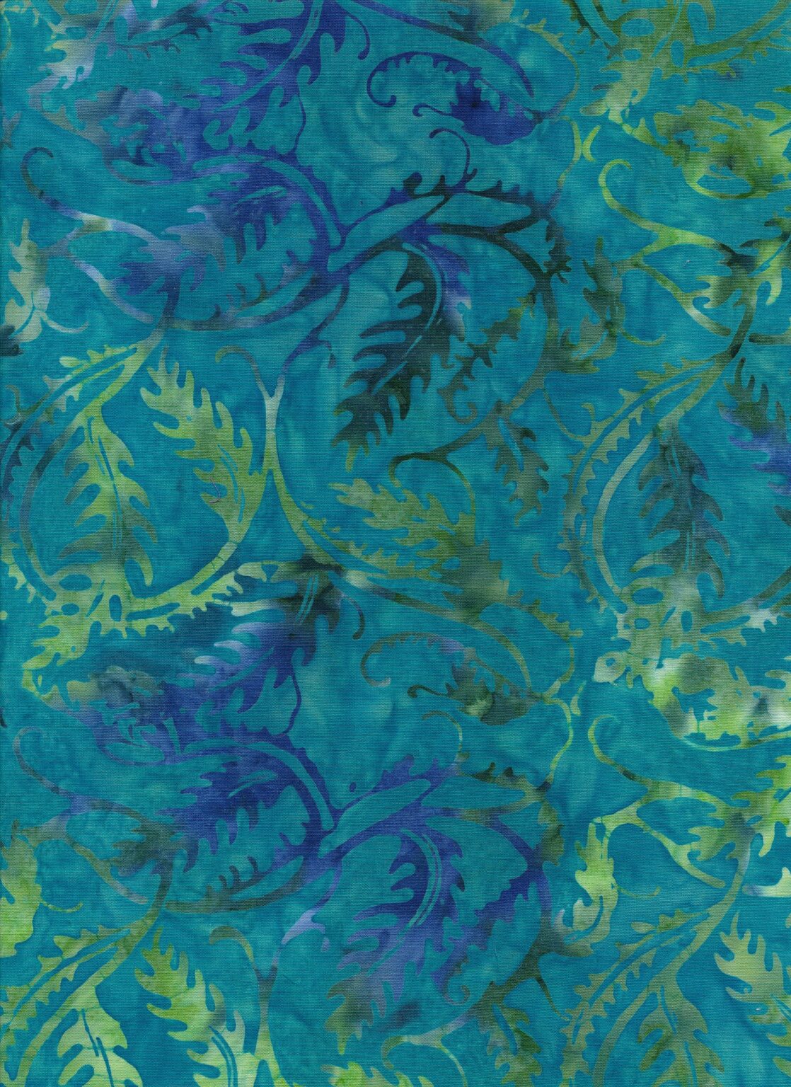 Majestic Batiks – Neptune 841 – Teal Blue Moss Vines – Fabric Blender ...