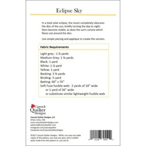 ECLIPSE SKY – Quilt Pattern – Canuck Quilter Designs – CREEKSIDE QUILTS