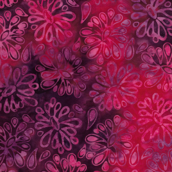 Island Batik – IB 821904345 – Punch Mixed Funky Floral – Magenta Pink ...