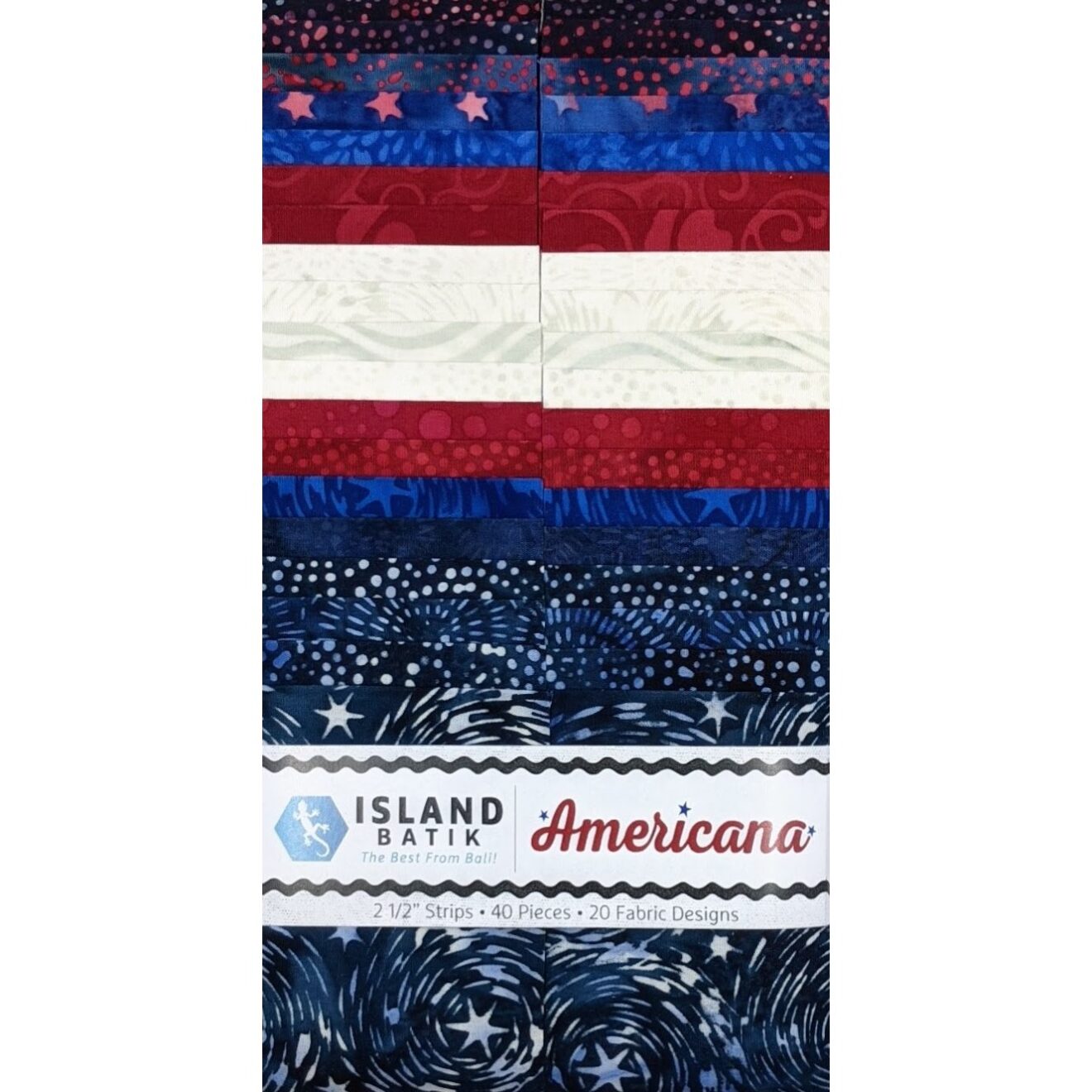 Island Batik – IB 2.5″ Strip Pack SP – Americana – CREEKSIDE QUILTS