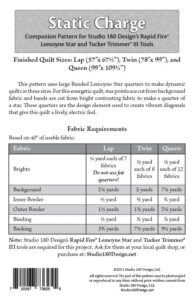 STATIC CHARGE Quilt Pattern – Sue Tucker – Studio 180 Design ...