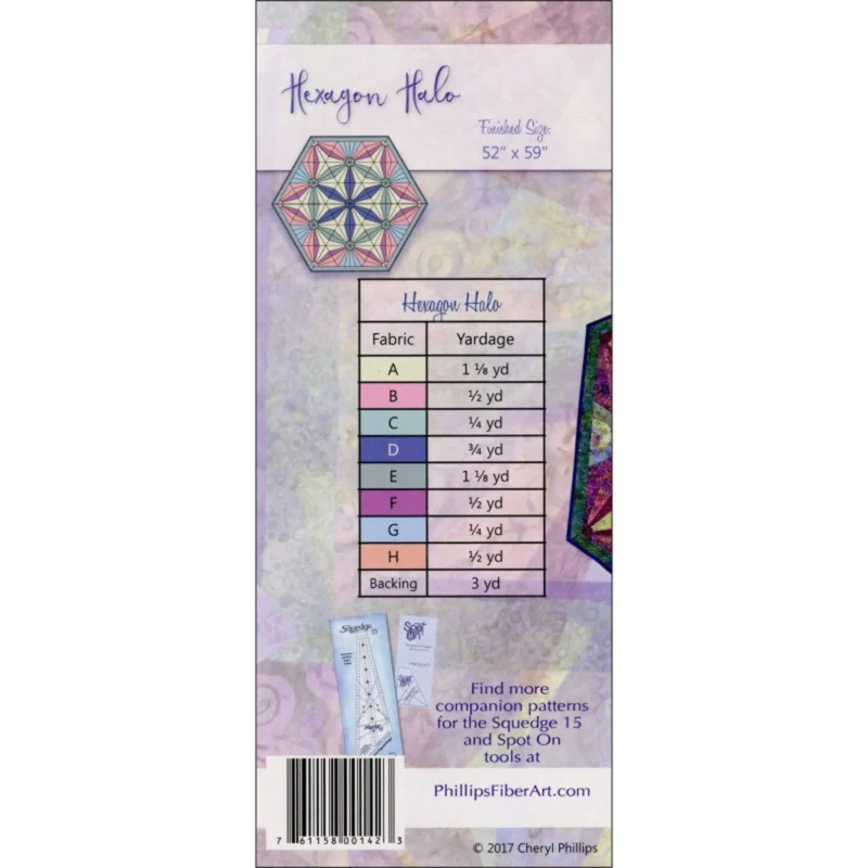 HEXAGON HALO Quilt Pattern – 52″ x 59″ – Cheryl Phillips – Squedge 15 ...