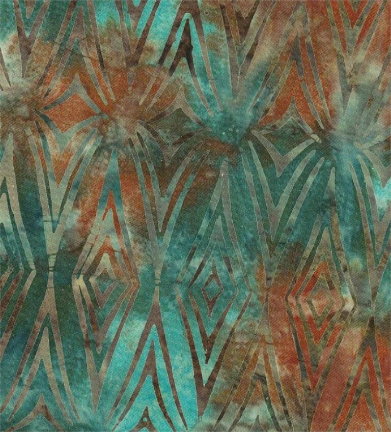 Batik Textiles – 5510 – Turquoise Rust Diamonds – Summer Safari ...