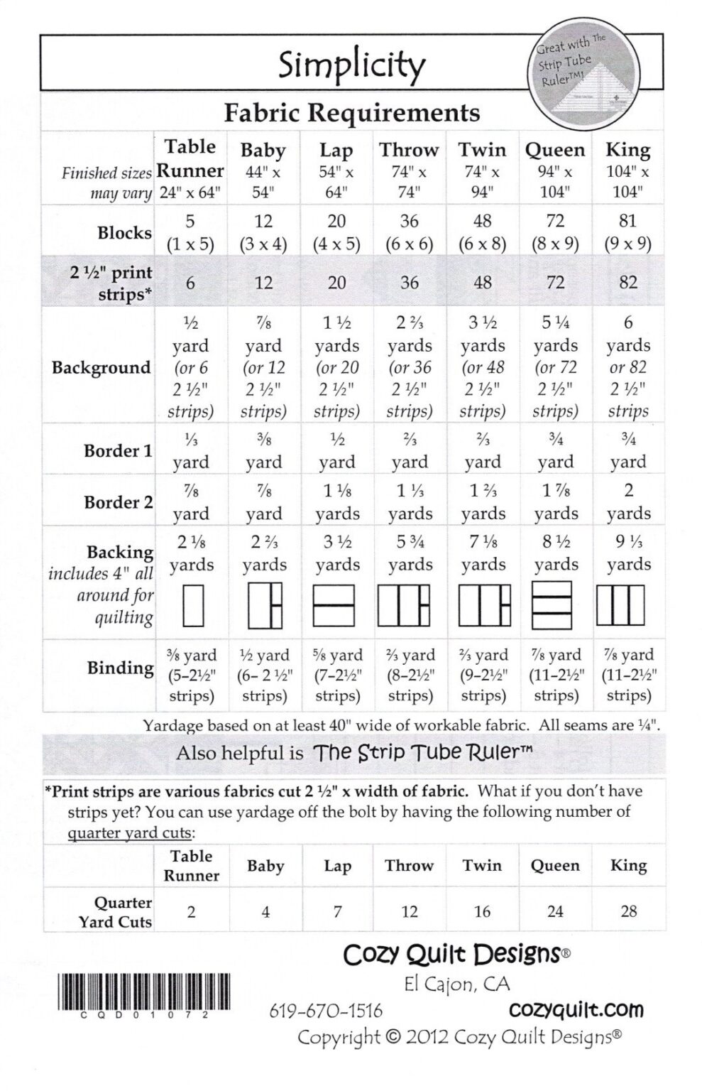 Simplicity Quilt Pattern – Cozy Quilt Designs – Daniela Stout – Strip Club – CREEKSIDE QUILTS