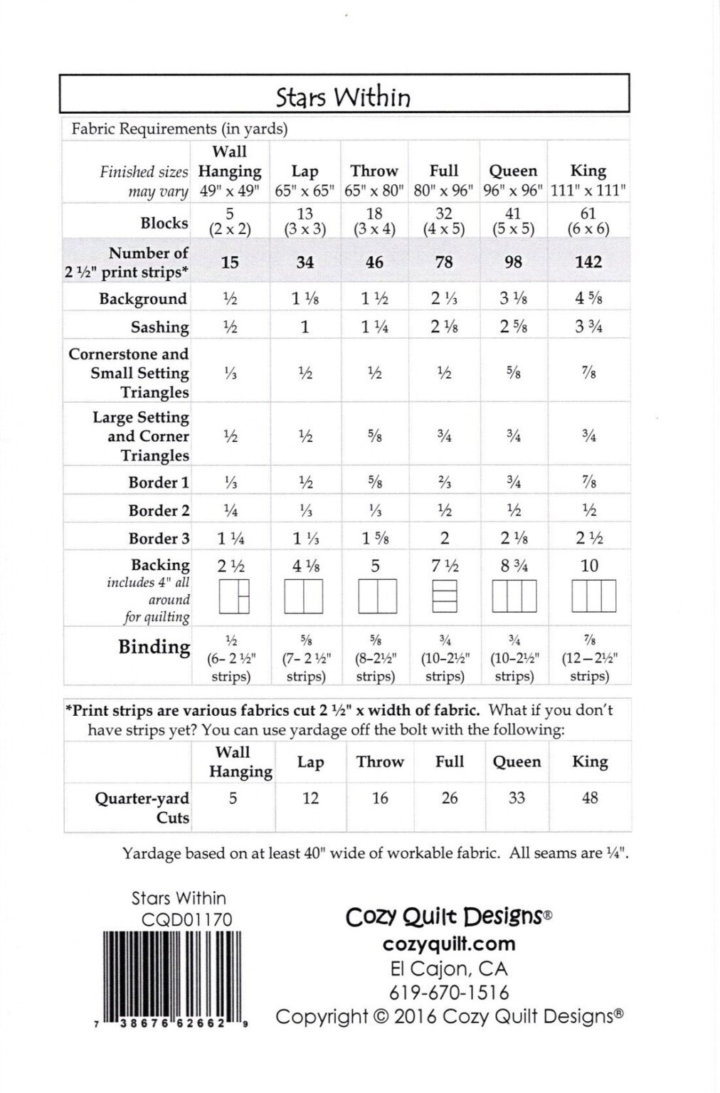 Stars Within Quilt Pattern – Cozy Quilt Designs – Daniela Stout – Strip ...