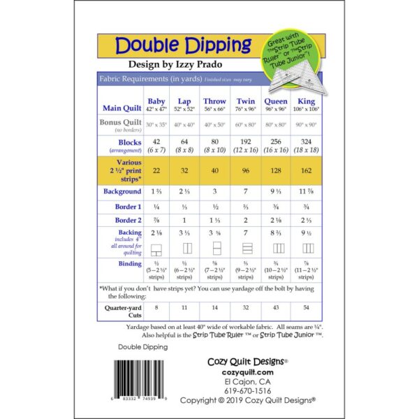 Double Dipping Quilt Pattern – Cozy Quilt Designs – Izzy Prado – Strip ...