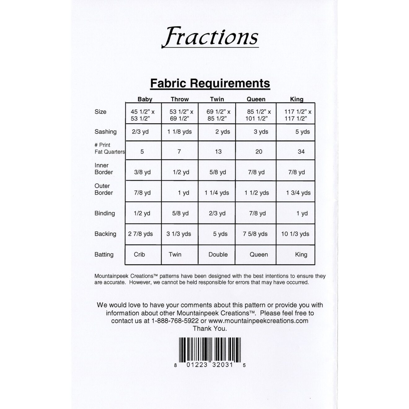 Fractions Quilt Pattern – Mountainpeek Creations – Kari Nichols ...