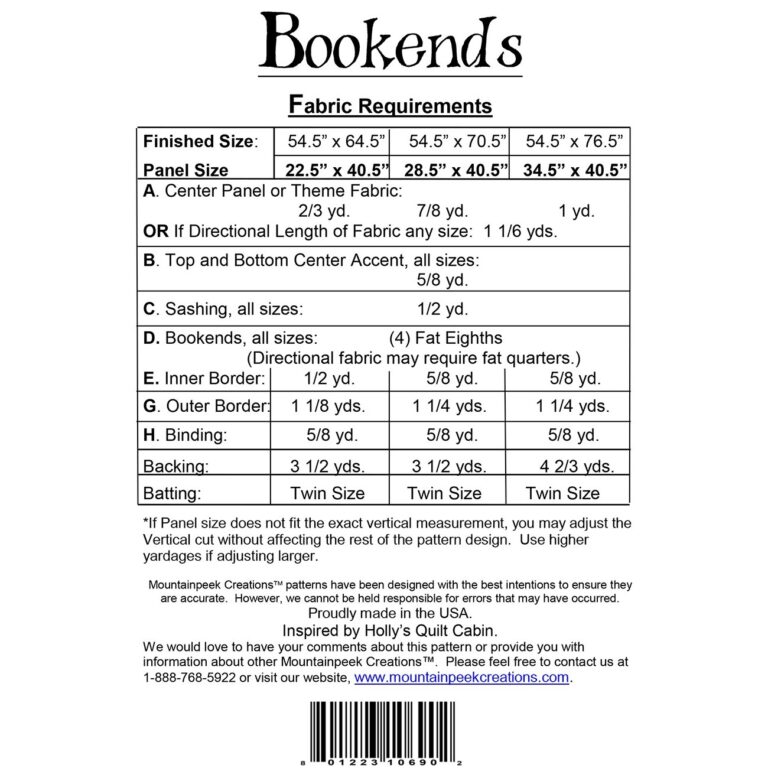Bookends Quilt Pattern – Mountainpeek Creations – Kari Nichols ...