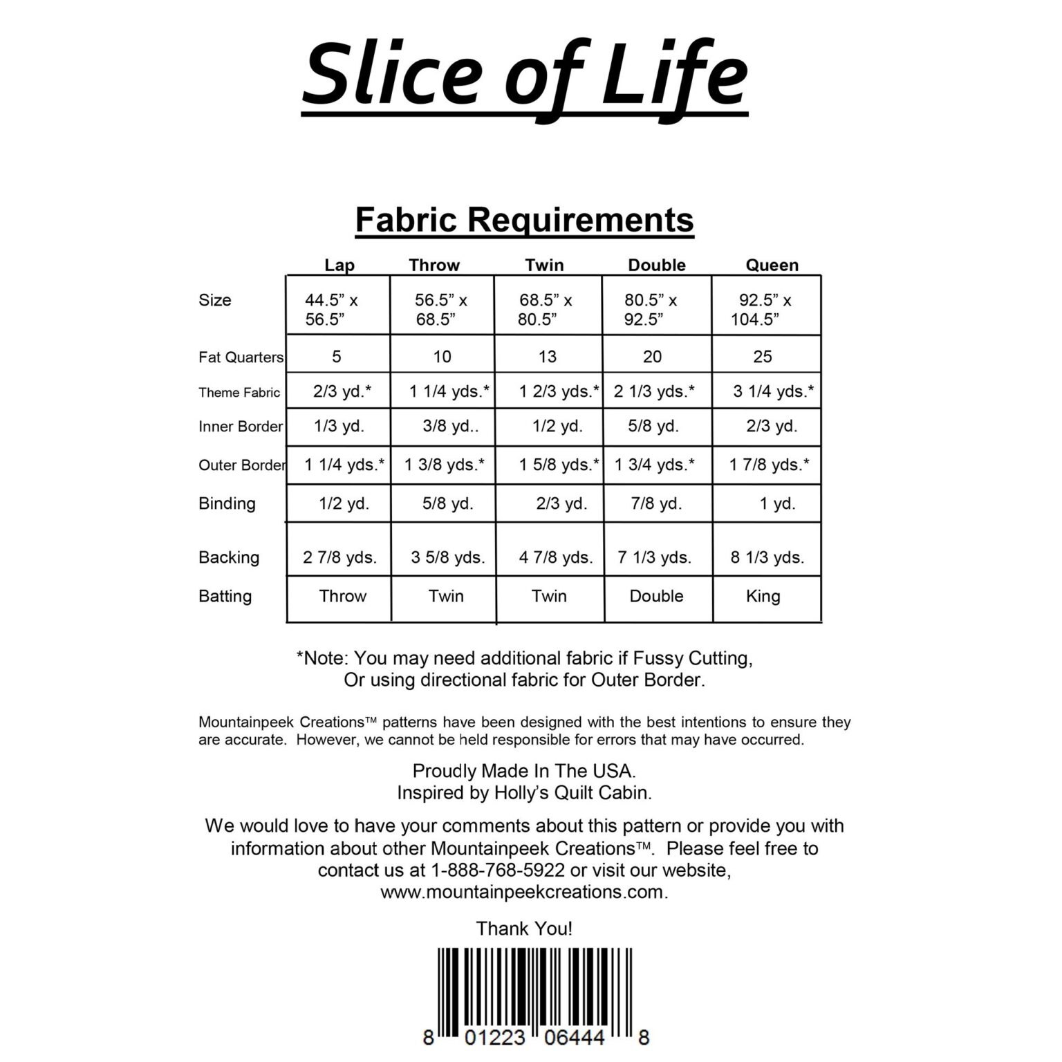 Slice of Life Quilt Pattern – Mountainpeek Creations – Kari Nichols ...