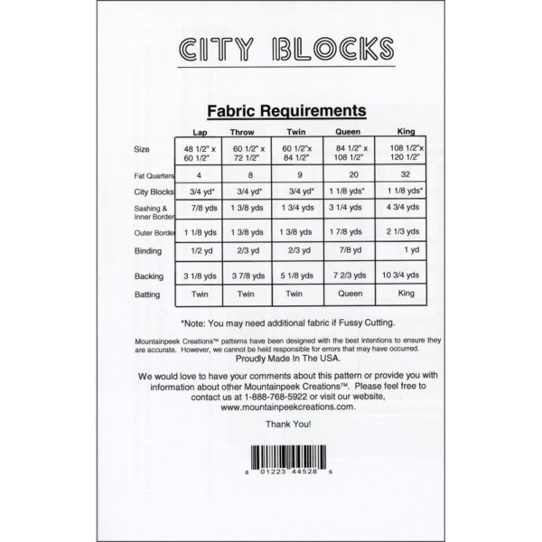 City Blocks Quilt Pattern – Mountainpeek Creations – Kari Nichols ...
