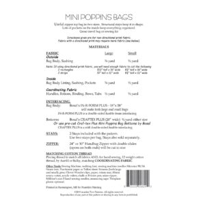 Mini Poppins Bag Sewing Pattern – Auntie’s Two AT629 – CREEKSIDE QUILTS