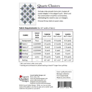 QUARTZ CLUSTERS – Quilt Pattern – Canuck Quilter Designs – CREEKSIDE QUILTS