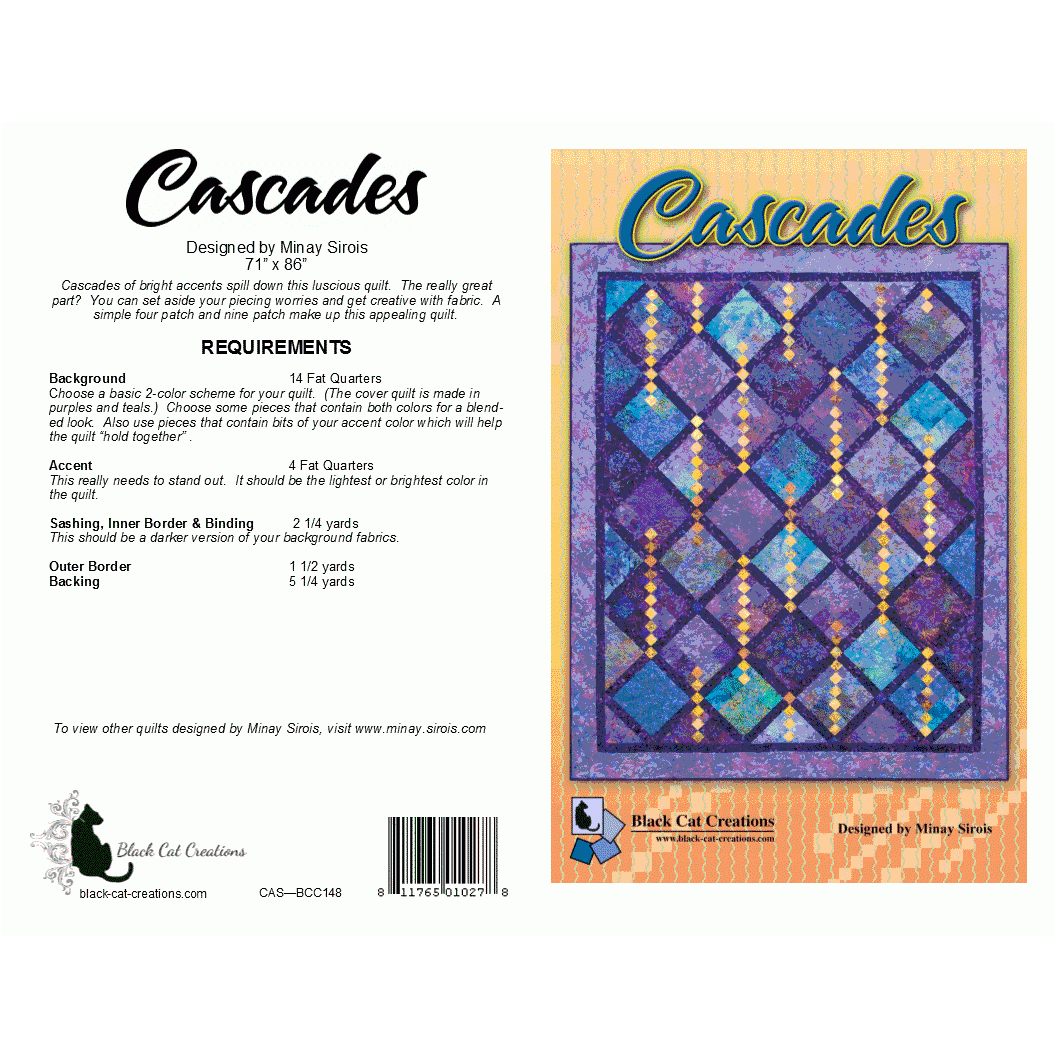CASCADES Fabric Kit – Black Cat Creations – Minay Sirois – CREEKSIDE QUILTS