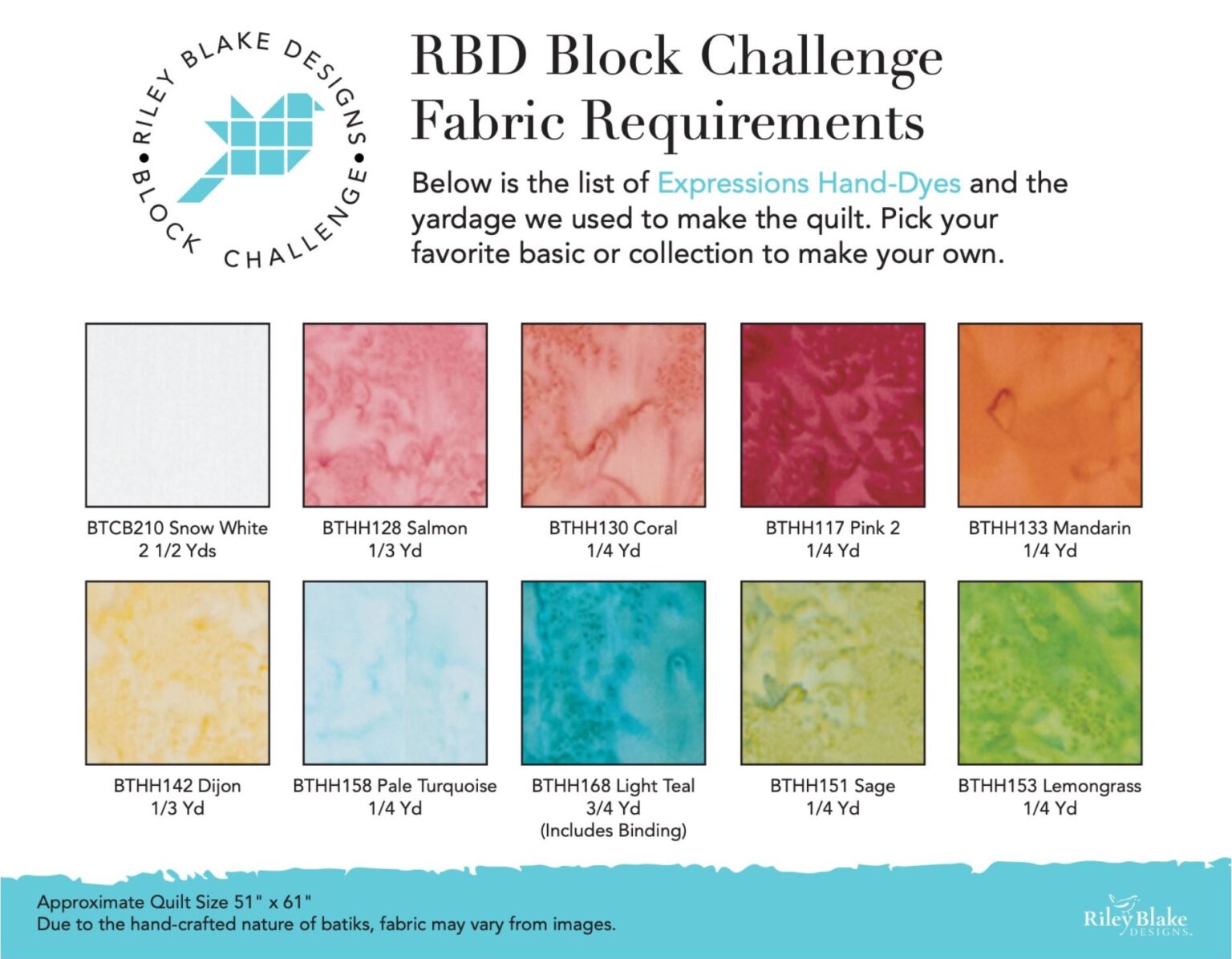 Riley Blake – 2023 Block Challenge – Batik Fabric Kit – CREEKSIDE QUILTS