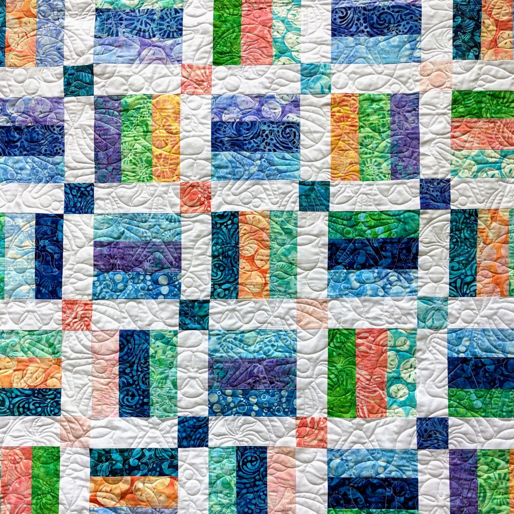 Longarm Quilting for Sue H. – Sea Shell Ocean Quilt – CREEKSIDE QUILTS