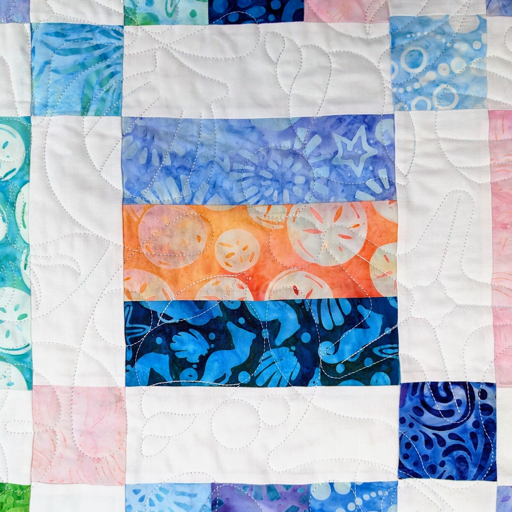 Longarm Quilting for Sue H. – Sea Shell Ocean Quilt – CREEKSIDE QUILTS