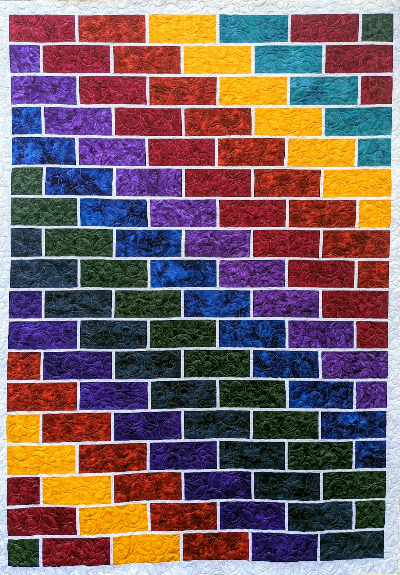 Longarm Quilting for Peggy – Bricks – CREEKSIDE QUILTS