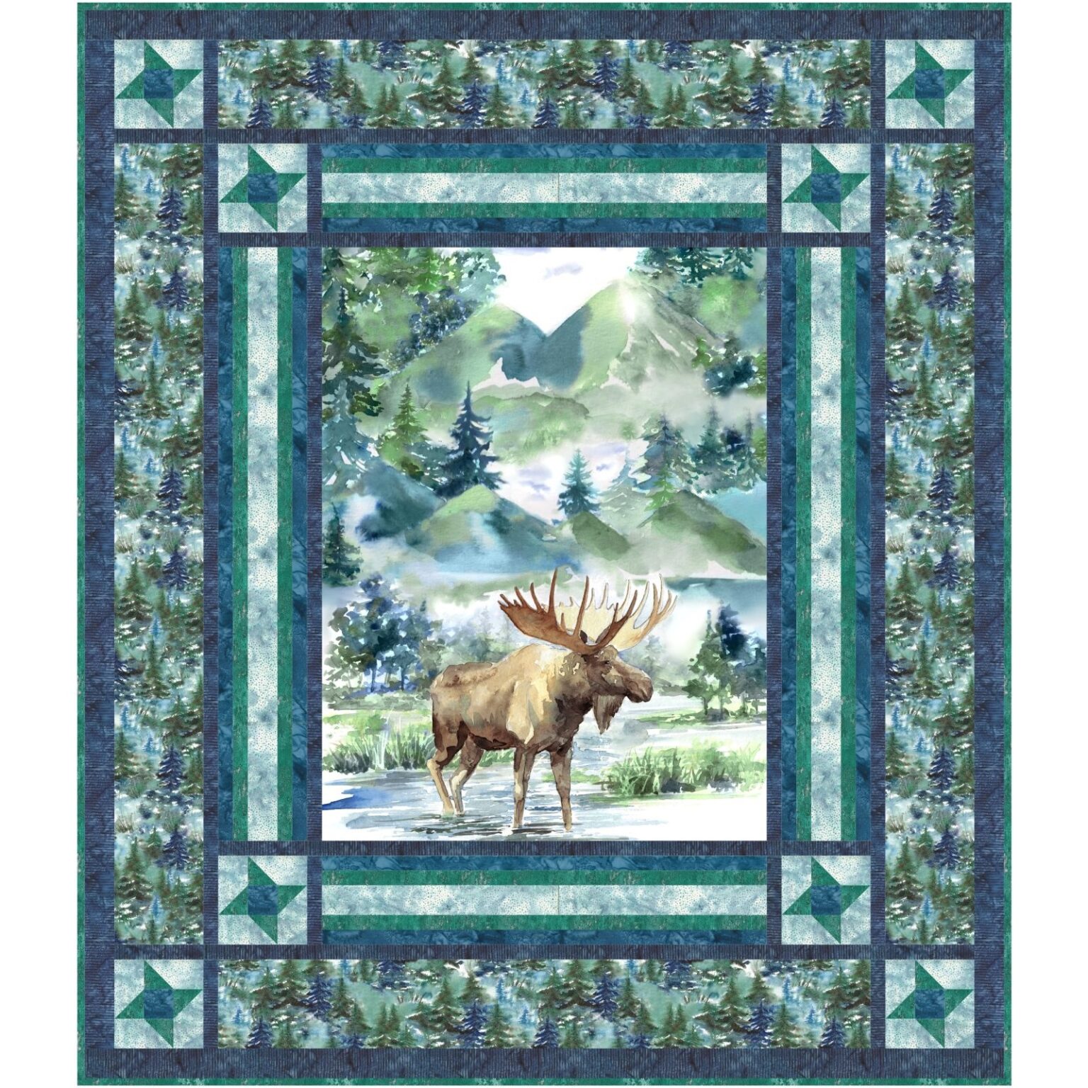 Moose in the Woods Quilt Pattern – Needle In A Hayes Stack – Tiffany ...
