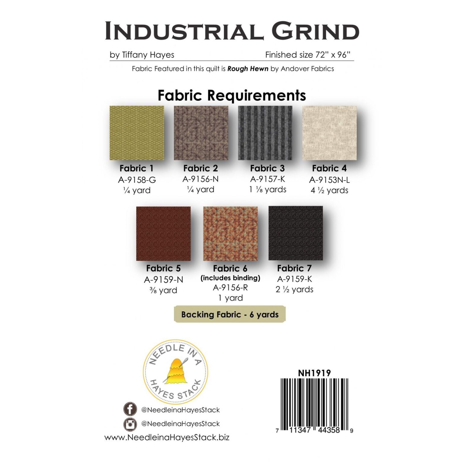 Industrial Grind Quilt Pattern – Needle In A Hayes Stack – Tiffany ...