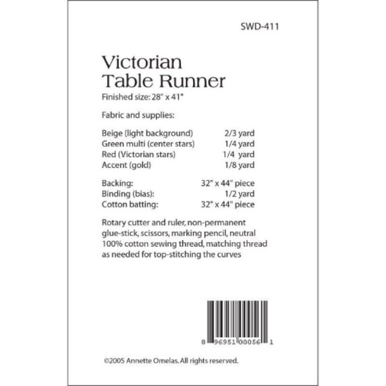 Victorian Table Runner Pattern – Southwind Designs – Annette Ornelas ...