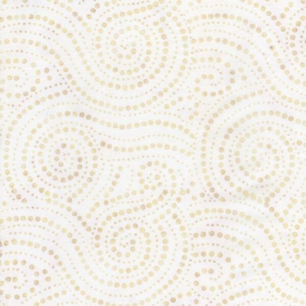 Timeless Treasures Tonga – B1202 Gardenia – Large Loose Dotted Spirals – Windsong – CREEKSIDE QUILTS