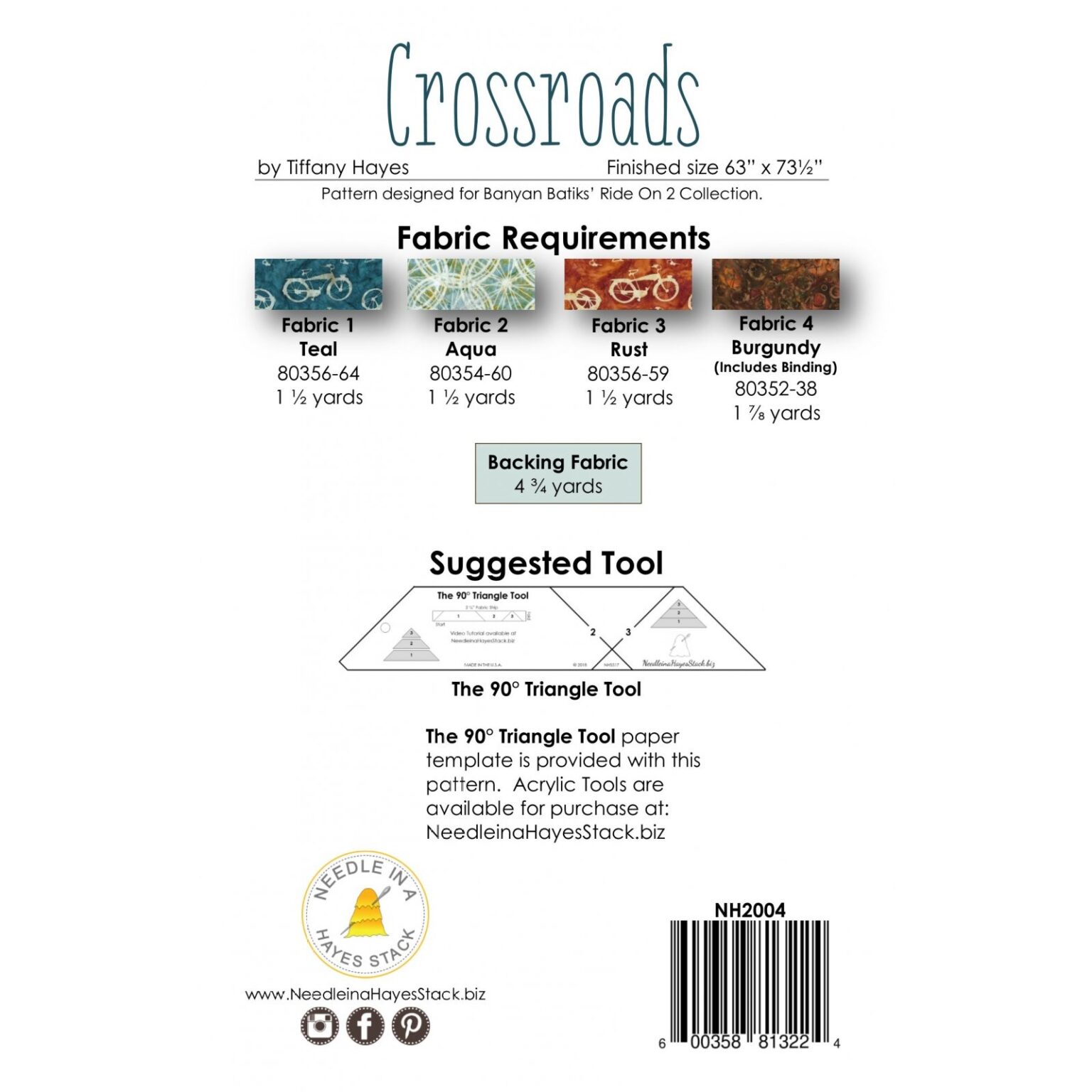 Crossroads Quilt Pattern – Needle In A Hayes Stack – Tiffany Hayes ...