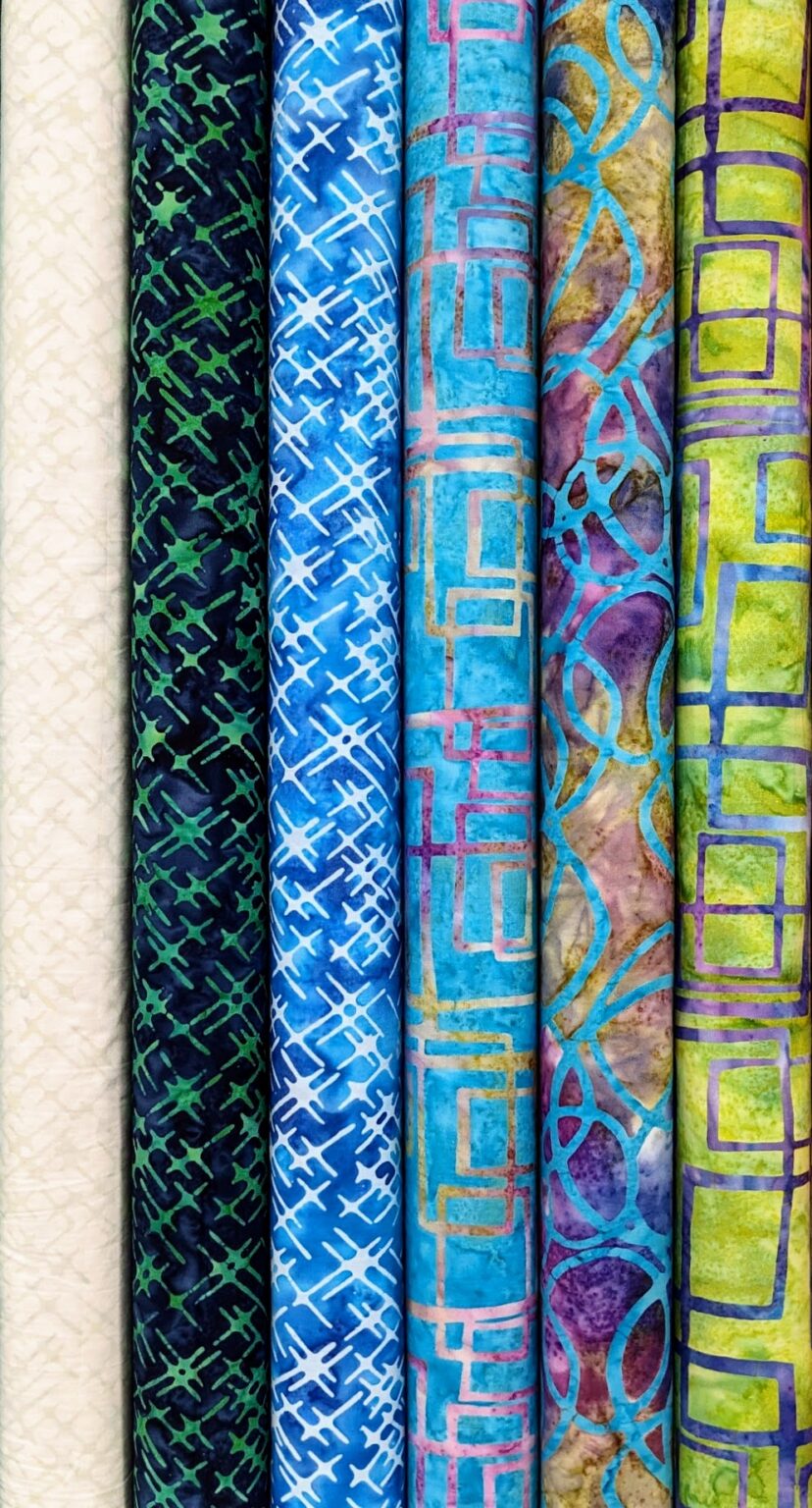 Island Batik – IB 622301001 – Neutral Snow Cross Hatch – Squiggles Dots ...