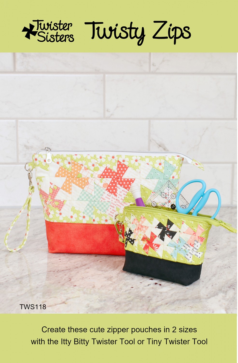 Twisty Zips Bags – Sewing Pattern – Twister Sisters – CREEKSIDE QUILTS