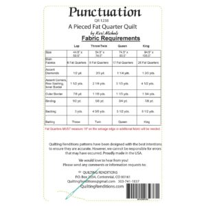 Punctuation Quilt Pattern – Quilting Renditions – Kari Nichols ...