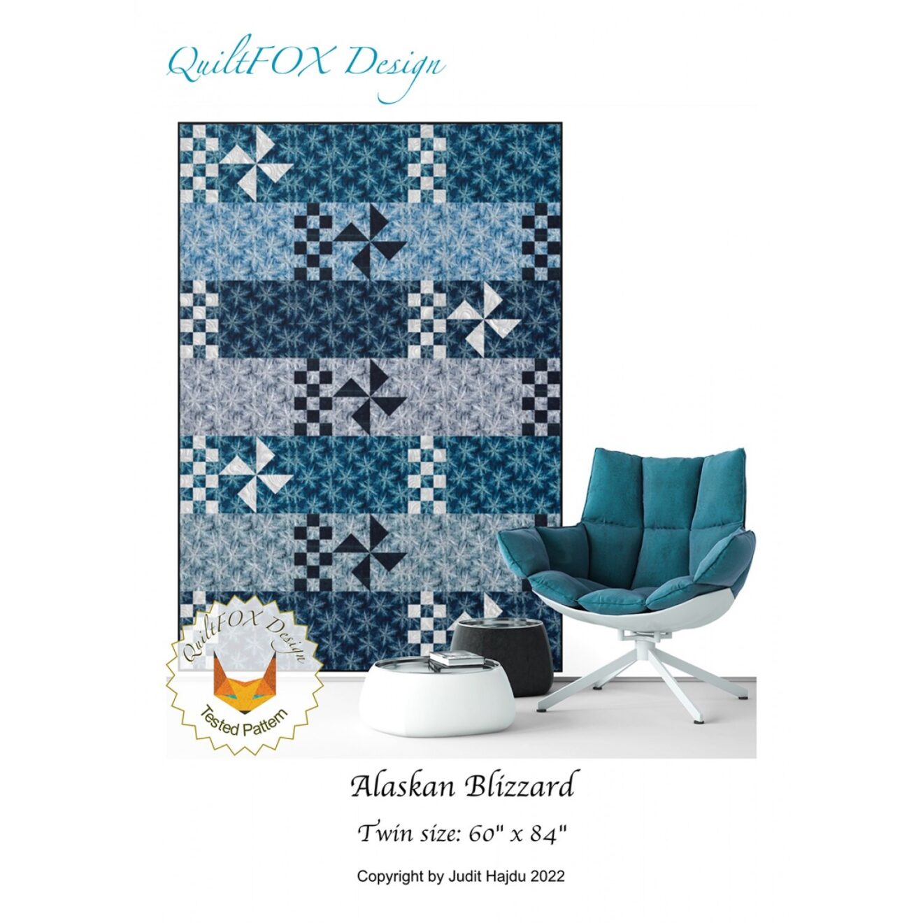 Alaskan Blizzard Quilt Pattern – QuiltFOX Design – Judit Hajdu – CREEKSIDE QUILTS