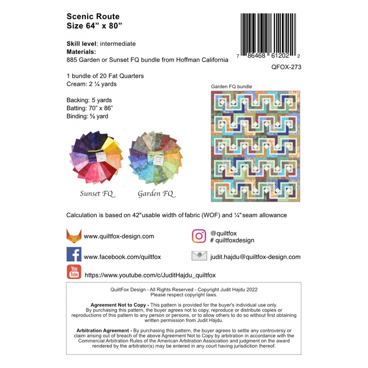 Scenic Route Quilt Pattern – QuiltFOX Design – Judit Hajdu – CREEKSIDE ...