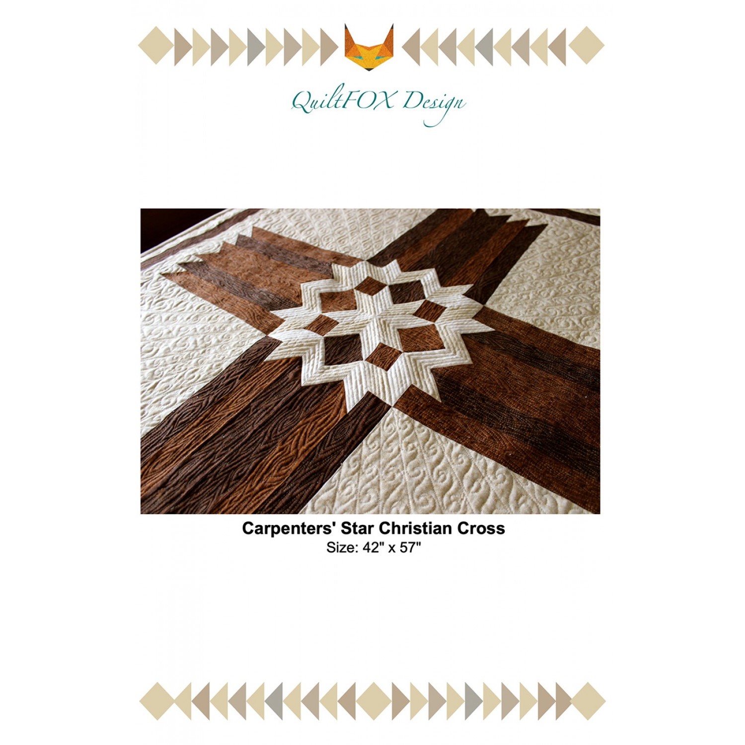 Carpenters Star Christian Cross Quilt Pattern – QuiltFOX Design – Judit ...