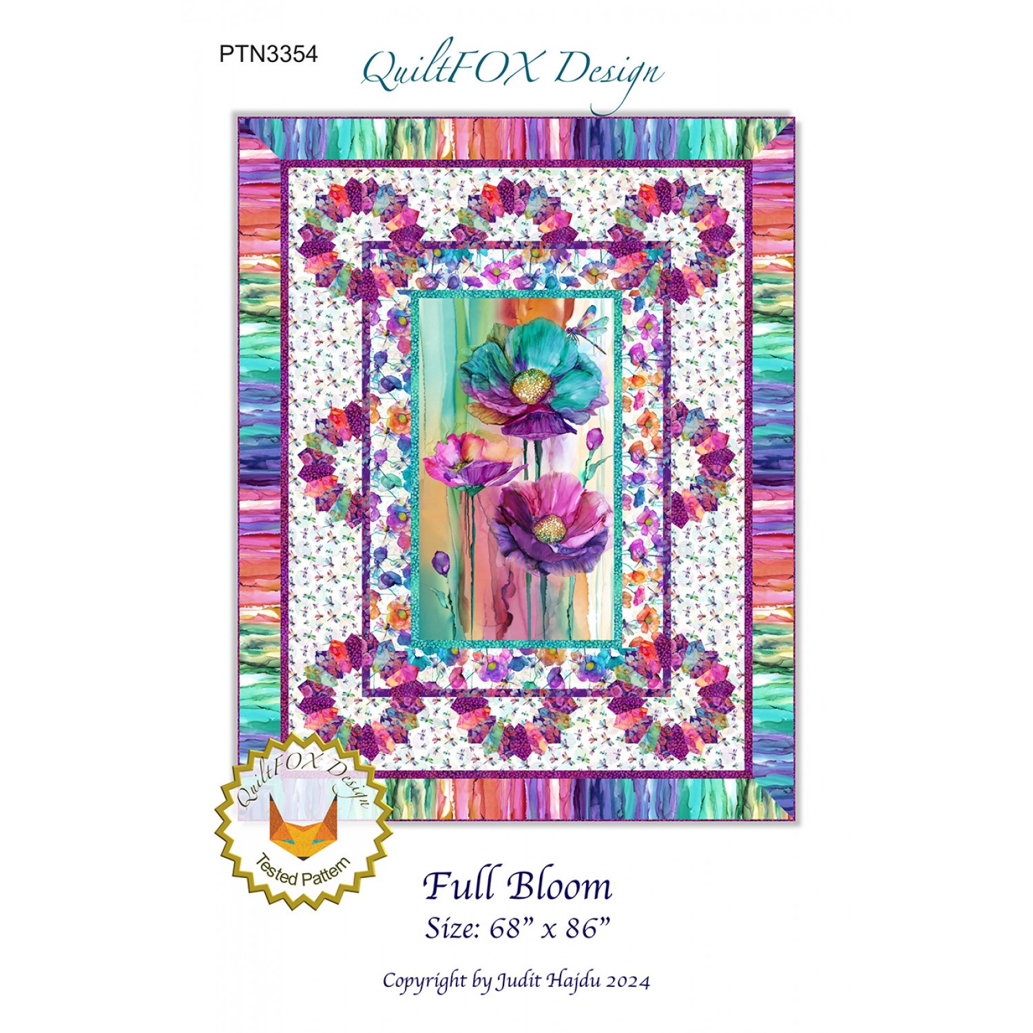Full Bloom Quilt Pattern – QuiltFOX Design – Judit Hajdu – CREEKSIDE QUILTS
