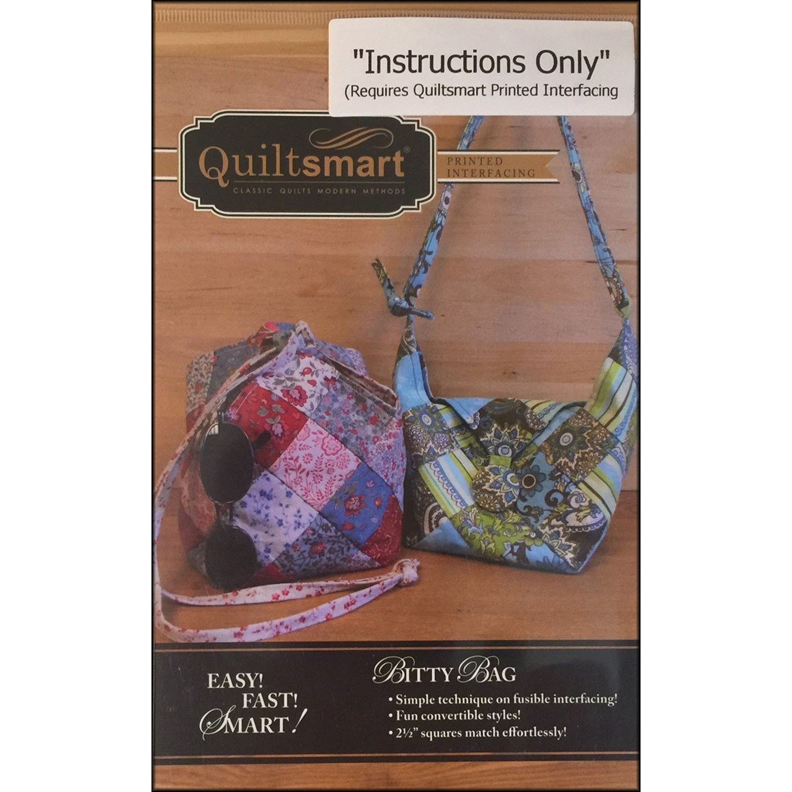 BITTY BAG Pattern – Quiltsmart – Instructions Only – Interfacing Not ...